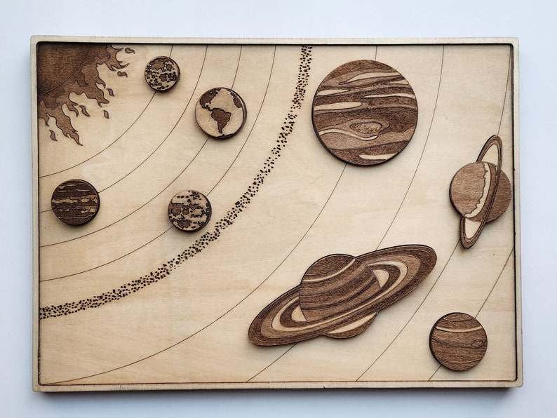 Solar System Puzzle Laser Cut File Planets Gifts for Kids Educational ...