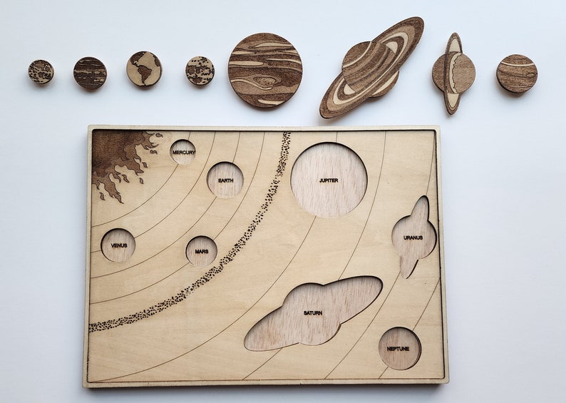Solar System Puzzle Laser Cut File Planets Gifts for Kids Educational ...