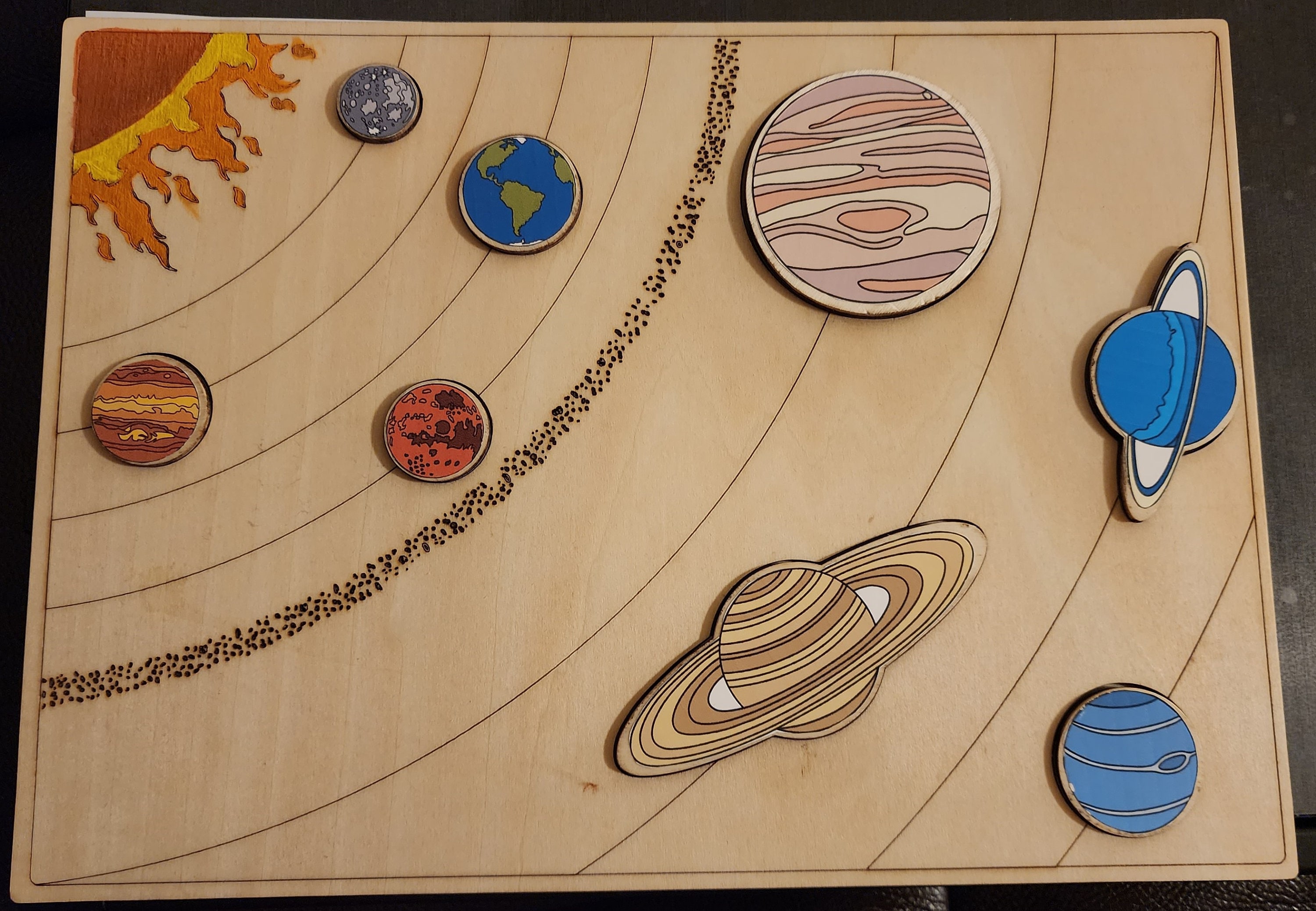 Solar System Puzzle Laser Cut File Planets Gifts for Kids Educational ...