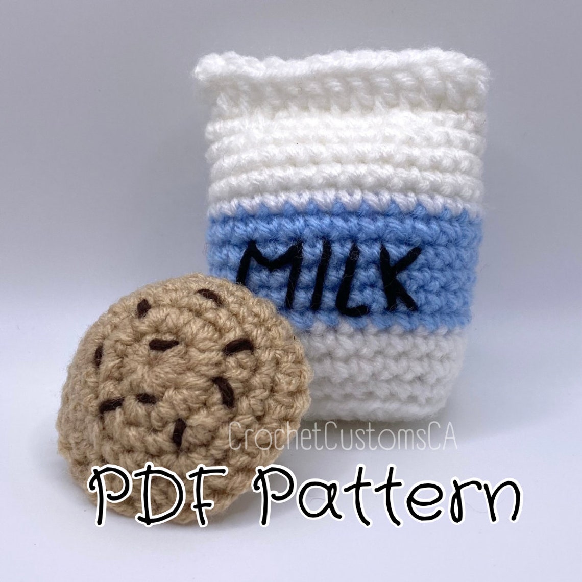 2 in 1 No Sew Milk and Cookie Amigurumi Pattern, Easy Kawaii Crochet ...