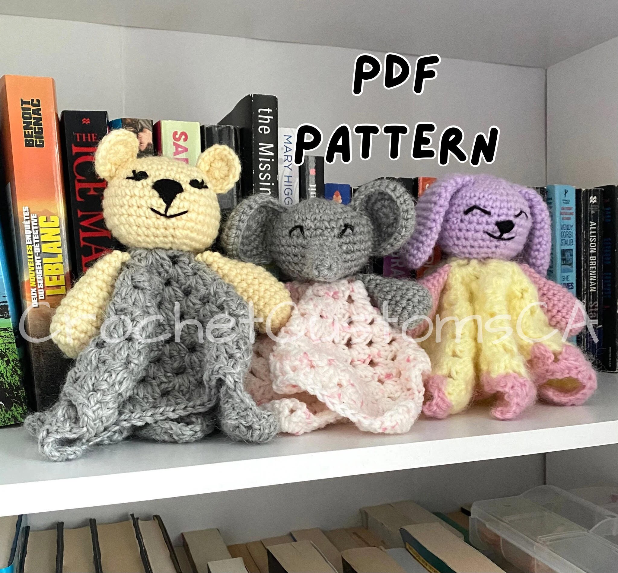 3 in 1 Crochet Lovey Pattern Bundle, Bear Crochet Lovey Pattern, Bunny ...