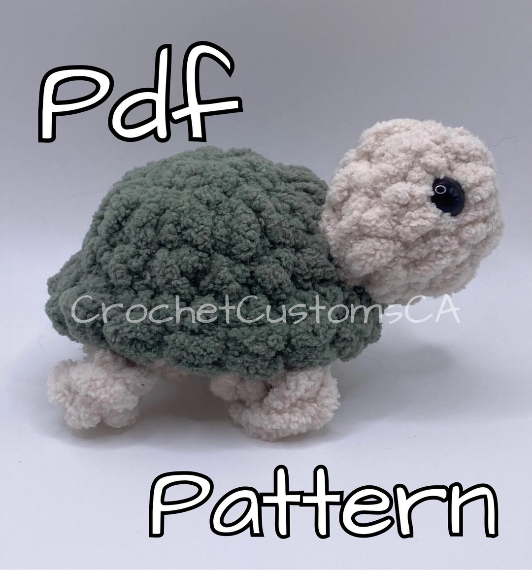 Mini Turtle Amigurumi Crochet Pattern, Low Sew Turtle Crochet Pattern ...