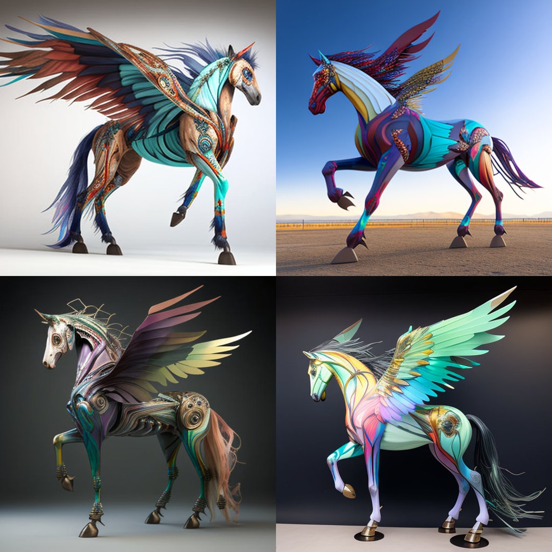 Alien Horse Created by Midjourney AI Digital Print File JPG - Etsy