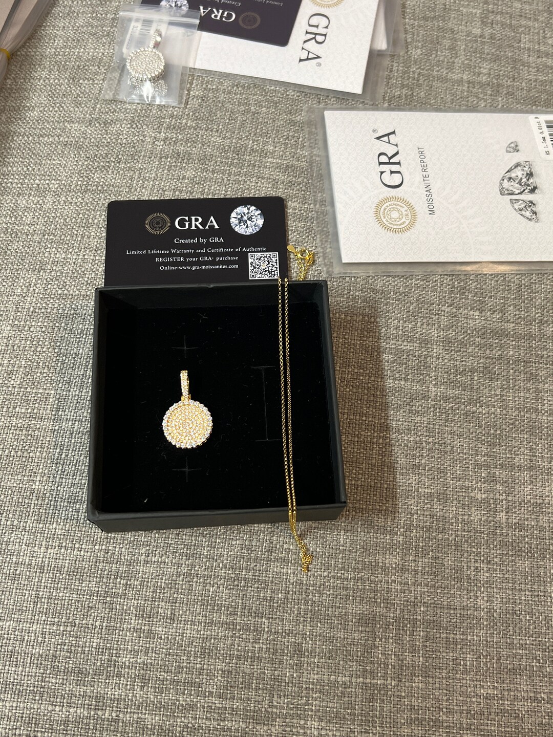 Iced Out Disc Coin Tag Pendant 18k Gold Plated 925 Sterling Silver VVS ...