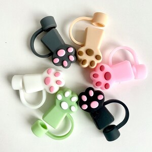 Paw Straw Topper Cat Tumbler Straw Cover Cute Cat Straw Buddy Tumbler ...