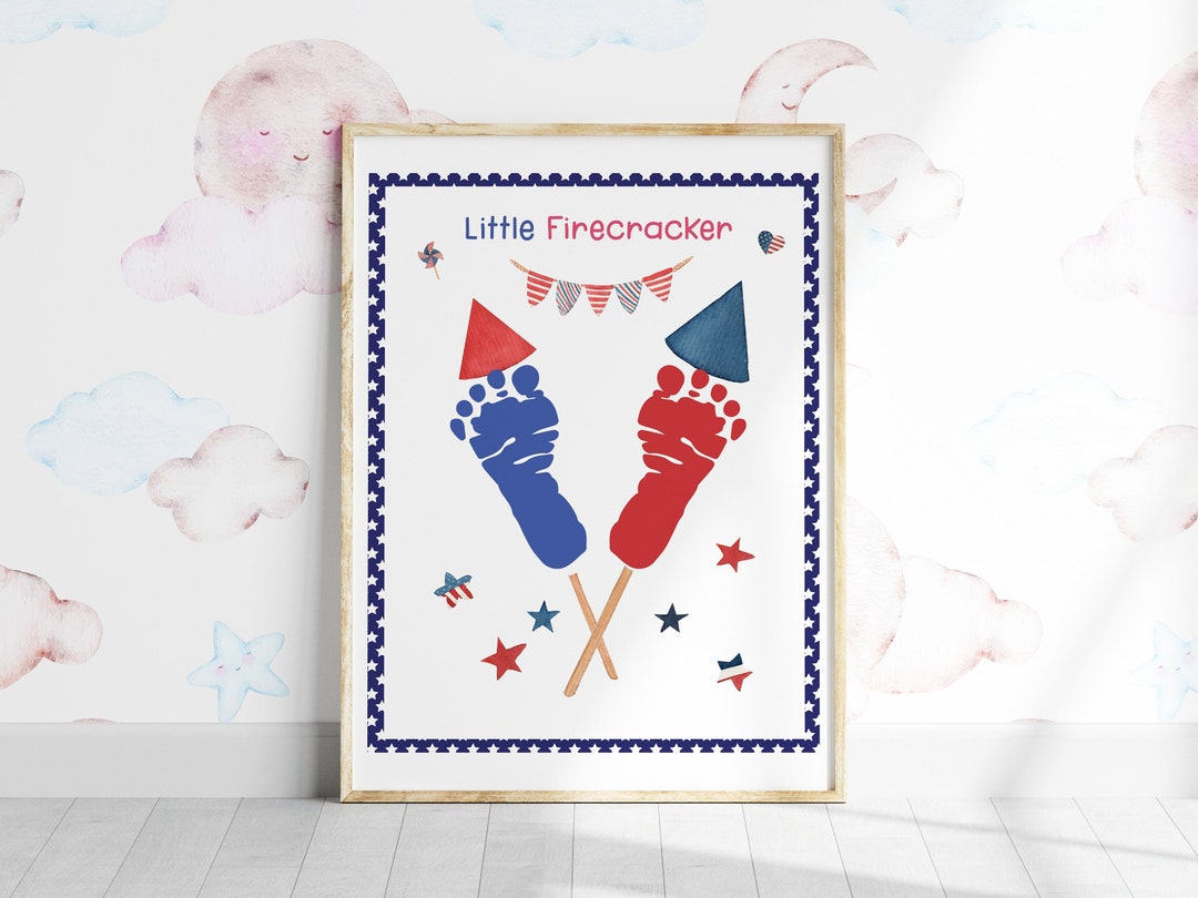 4th of July Printable Handprint Art Little Firecracker for Kid Toddler ...