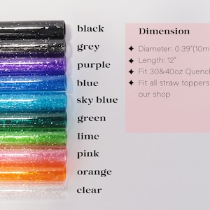 Glitter Tumbler Straw Replacement Straw Cup Accessory Glitter Straw for ...