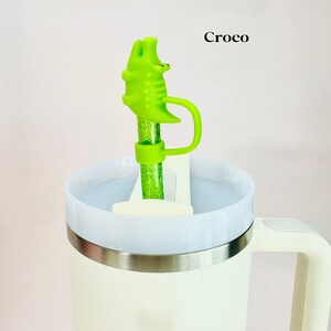 Dino Straw Topper Animal Straw Cover Tiger Straw Buddy Elephant Straw ...