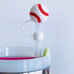 Baseball Straw Topper Football Tumbler Straw Cap Basketball Cup Straw ...