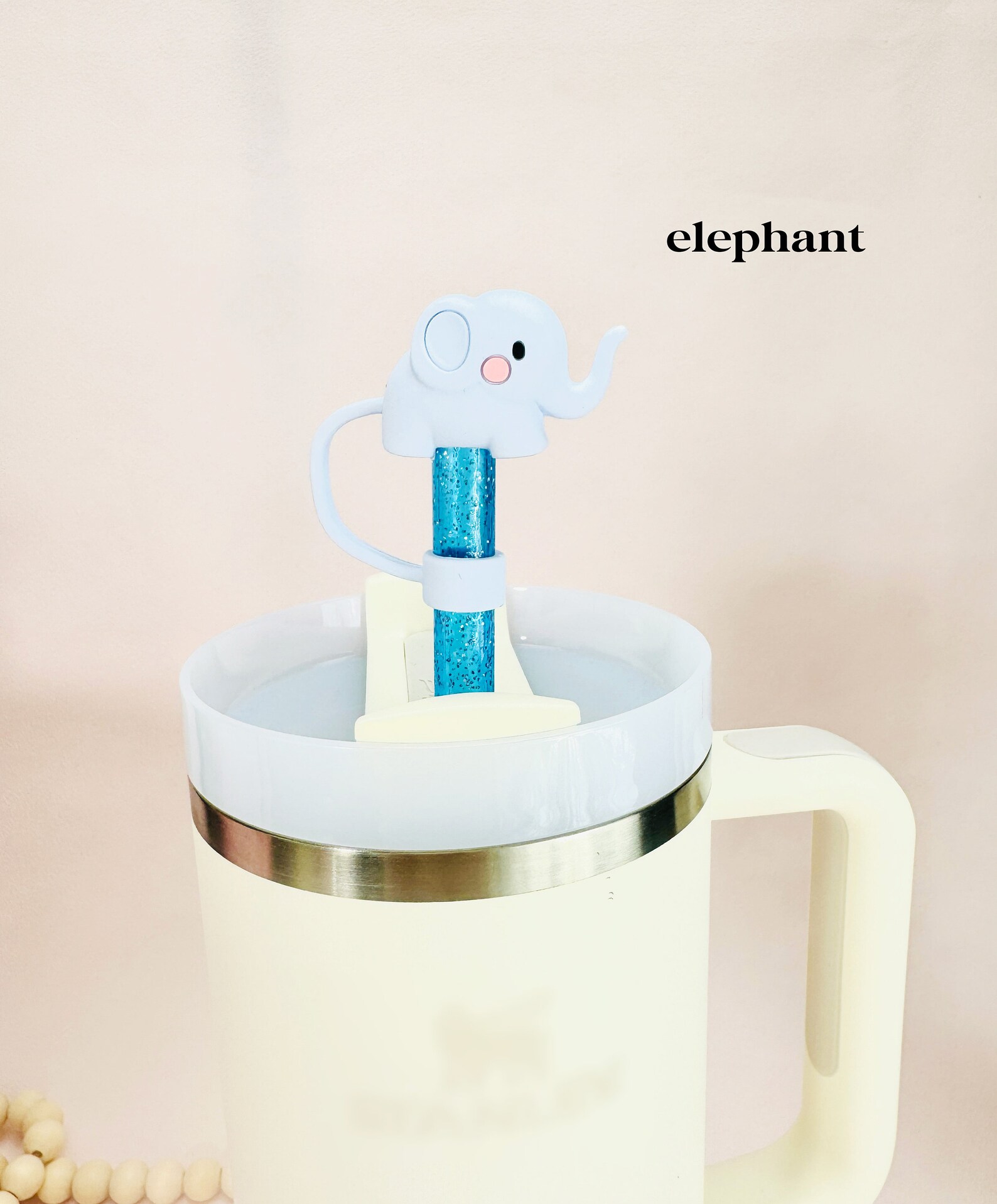 Dino Straw Topper Animal Straw Cover Tiger Straw Buddy Elephant Straw ...