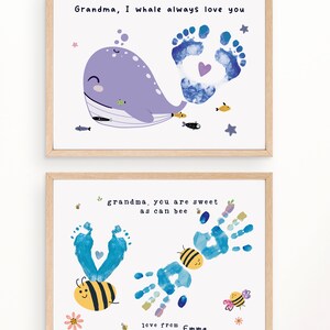 Grandparents Day Printable Handprint Art for Grandmother DIY Gift for ...