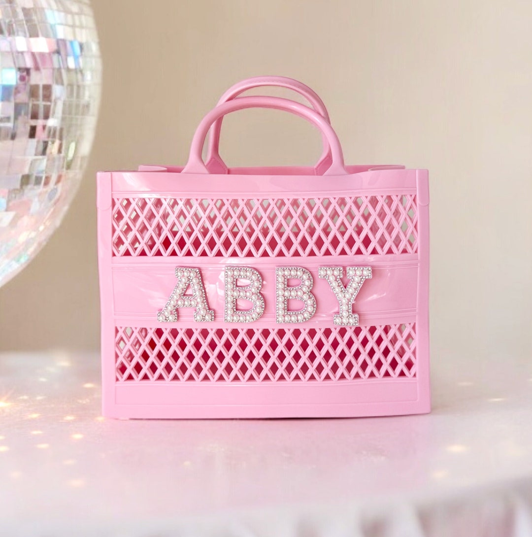 Personalized Jelly Tote Custom Pool Party Bag Flower Girl Gift Jelly ...