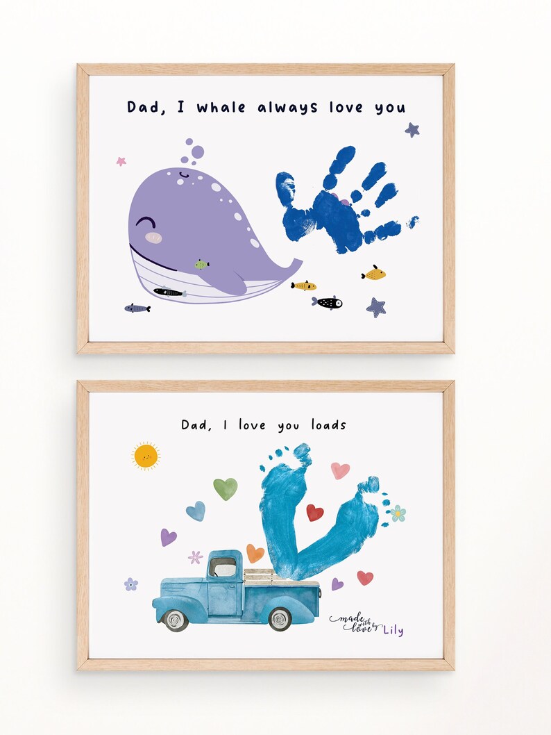 Printable Father's Day Handprint Art Bundle of 6 Gift From - Etsy