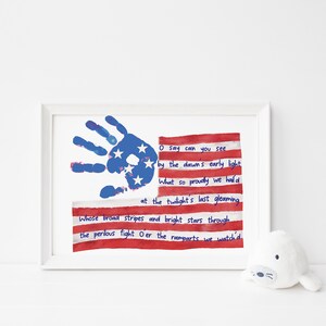 4th of July Printable Handprint Art American Flag National Anthem ...