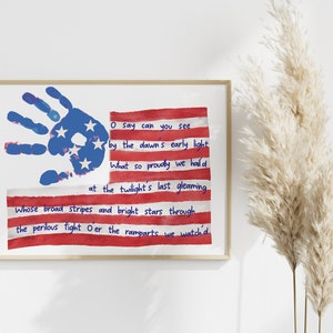 4th of July Printable Handprint Art American Flag National Anthem ...
