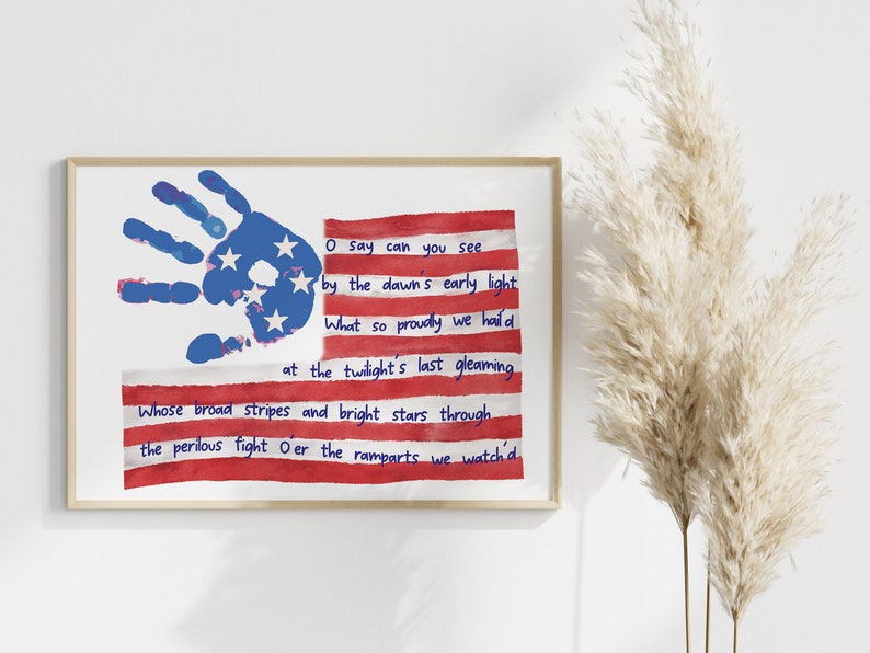 4th of July Printable Handprint Art American Flag National - Etsy
