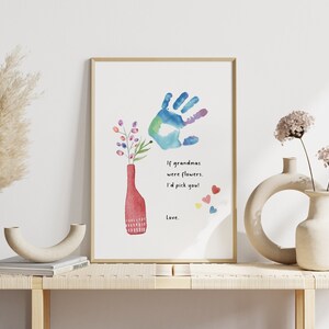 Grandparents Day Printable Handprint Art for Grandmother DIY Gift for ...
