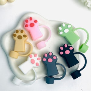 Paw Straw Topper Cat Tumbler Straw Cover Cute Cat Straw Buddy Tumbler ...