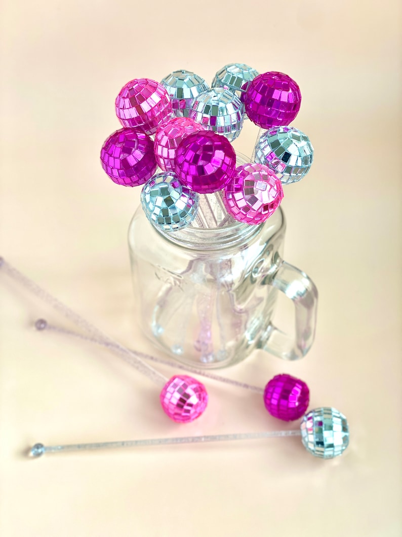 Disco Ball Drink Stirrer Disco Bar Cart Disco Ball Party Decor Disco ...