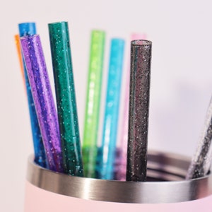 Glitter Tumbler Straw Replacement Straw Cup Accessory Glitter Straw for ...