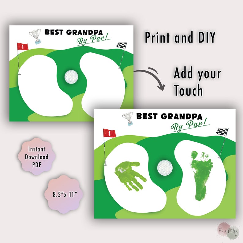 Father's Day Printable Handprint Gift Set for Grandfather for Dad Best ...