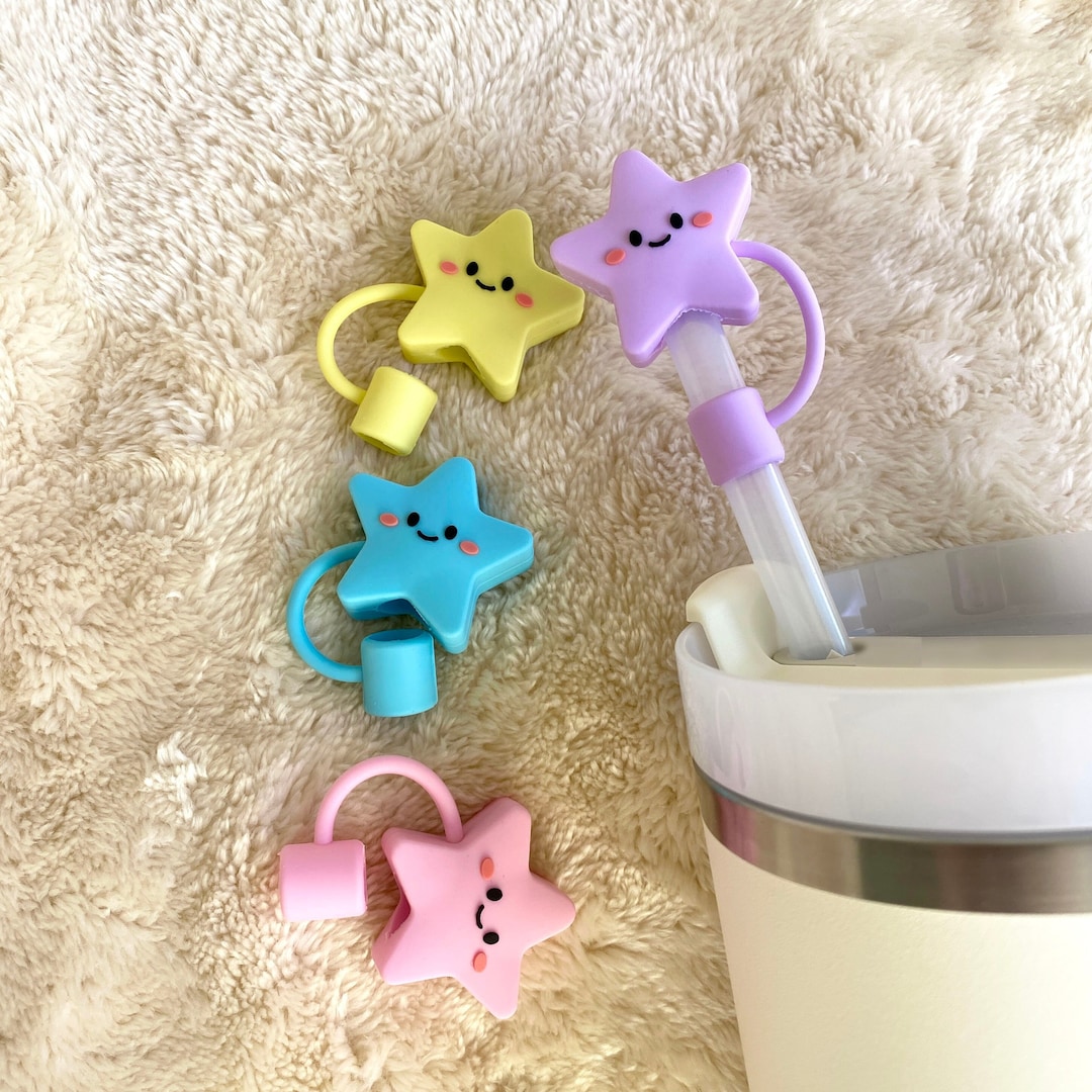 Tumbler Straw Topper Cute Star Cup Straw Cover Retro Party Straw Cap ...