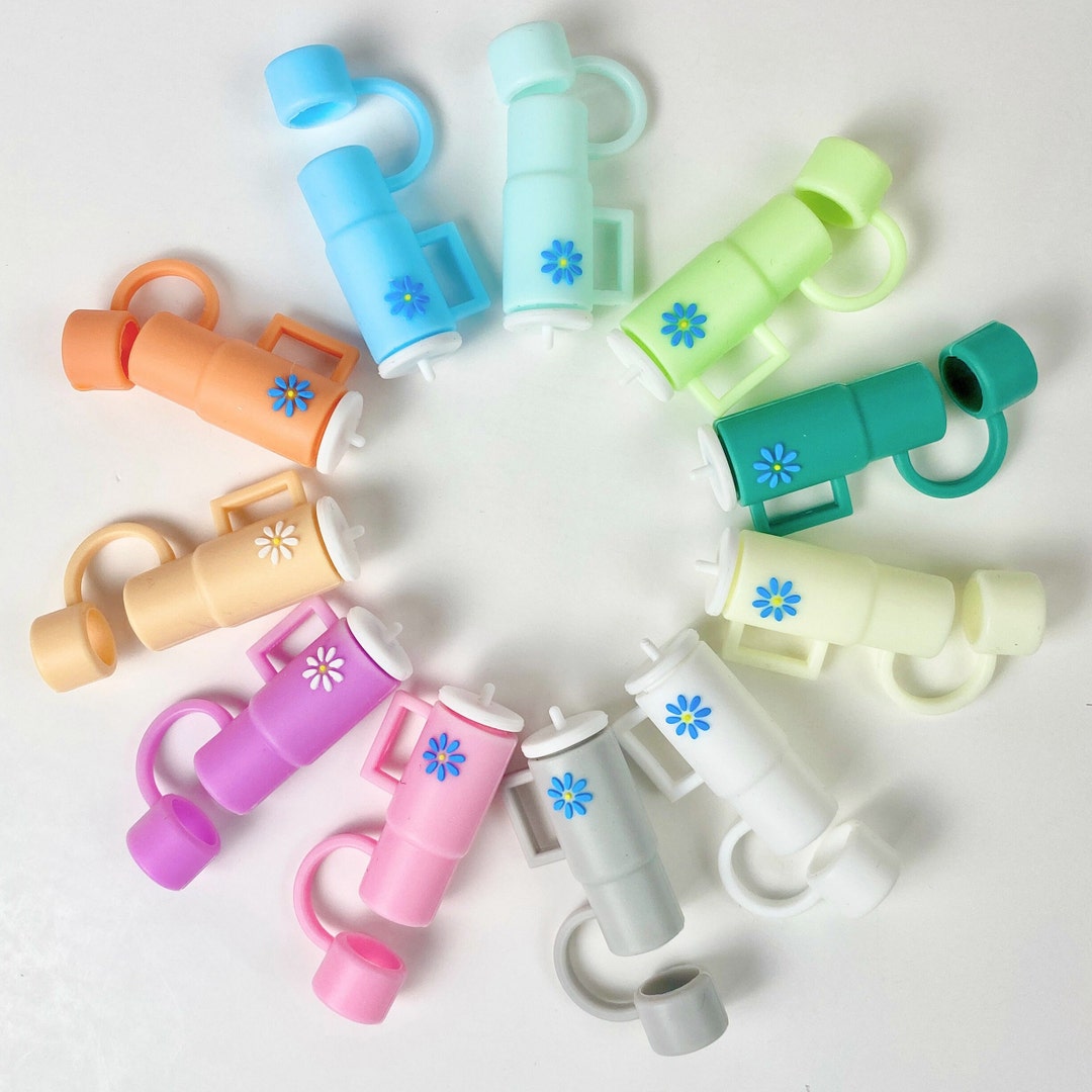 Tumbler Straw Topper Reusable Silicone Straw Cover Tumbler Accessory ...
