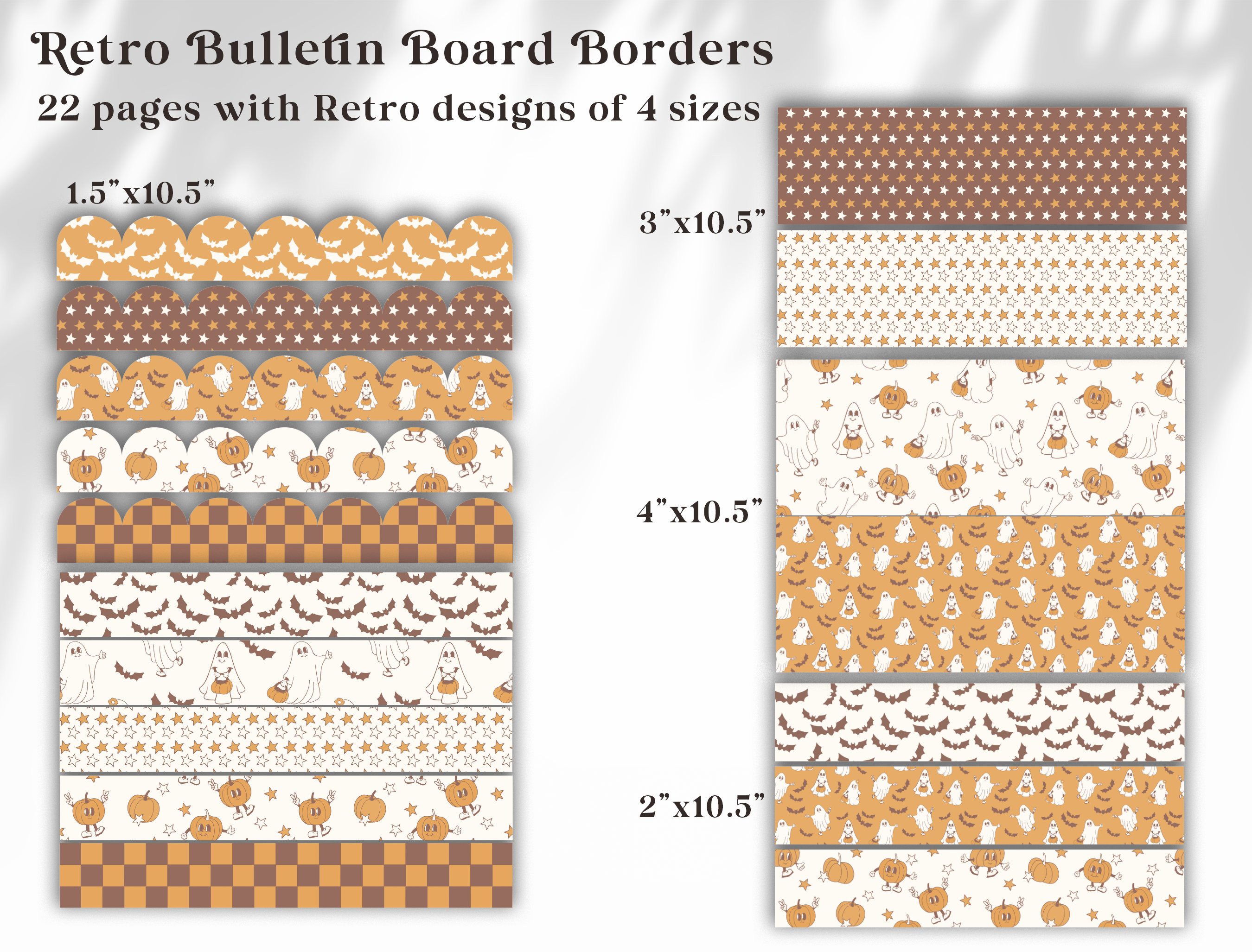 Groovy Halloween Bulletin Board Border Printable Retro Ghost - Etsy