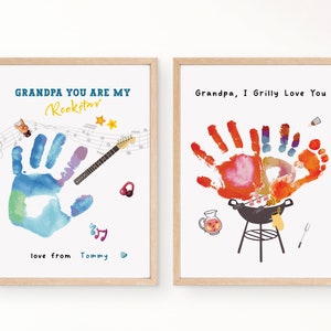 Grandparents Day Printable Handprint Craft Art for Grandpa Bundle of 7 ...
