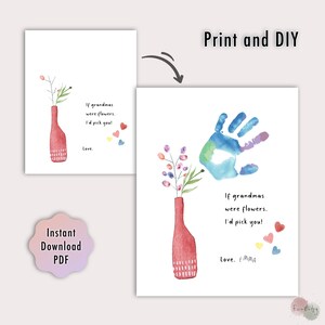 Grandparents Day Printable Handprint Art for Grandmother DIY Gift for ...
