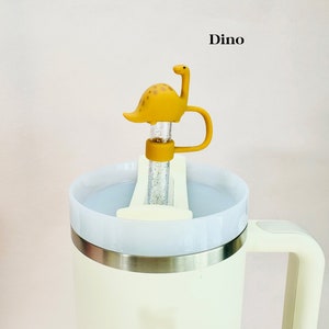 Dino Straw Topper Animal Straw Cover Tiger Straw Buddy Elephant Straw ...