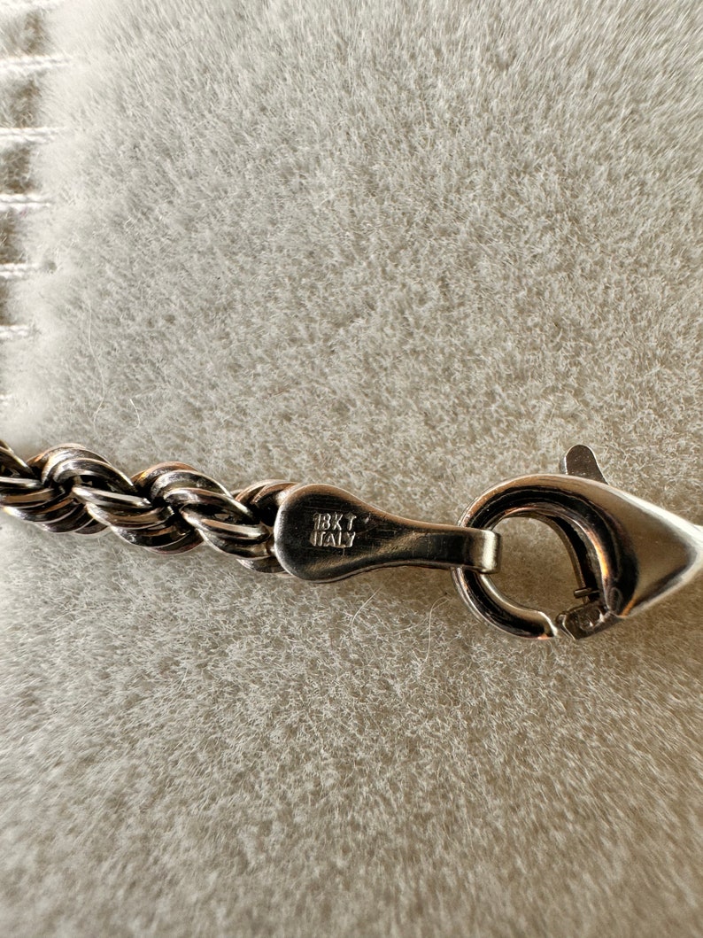 Vintage 18K Solid White Gold Rope Chain Necklace, 20 - Etsy