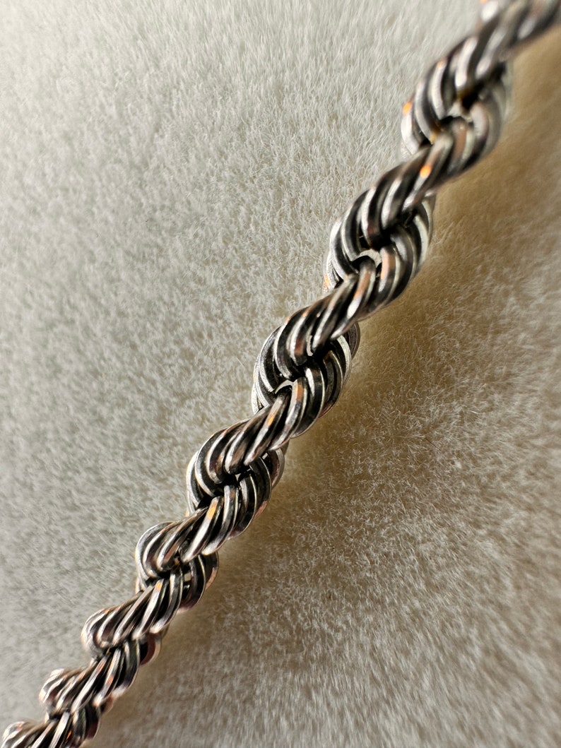 Vintage 18K Solid White Gold Rope Chain Necklace, 20 - Etsy