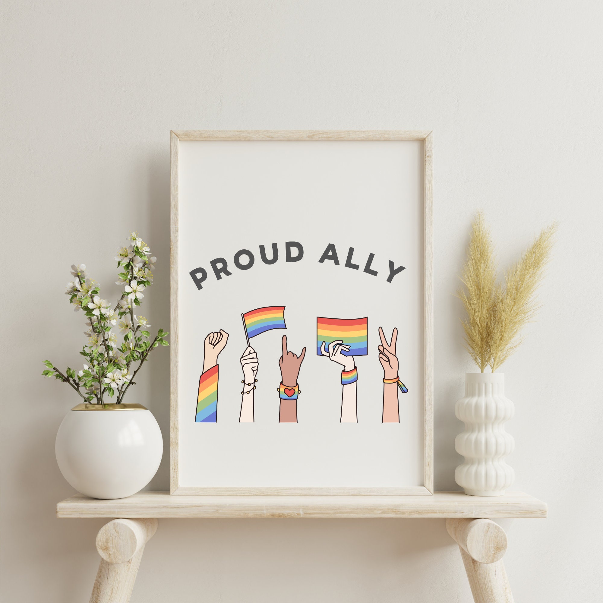 Proud Ally Svg PNG, Support LGBT Png, Rainbow Pride Month Png, Gay ...