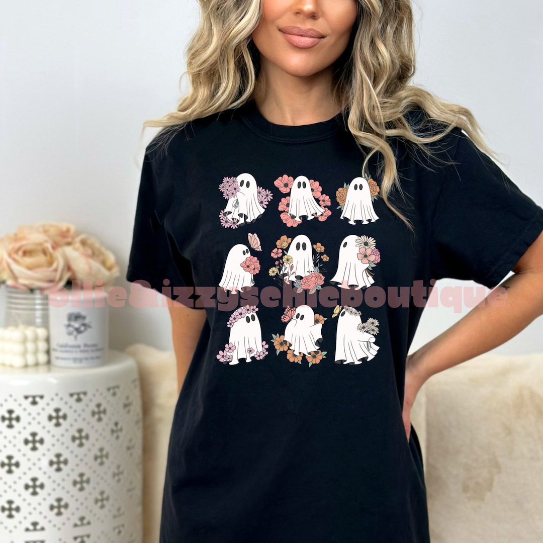 Floral Ghosts Png Ghost Collage Svg PNG, Halloween Png Cute Pretty ...