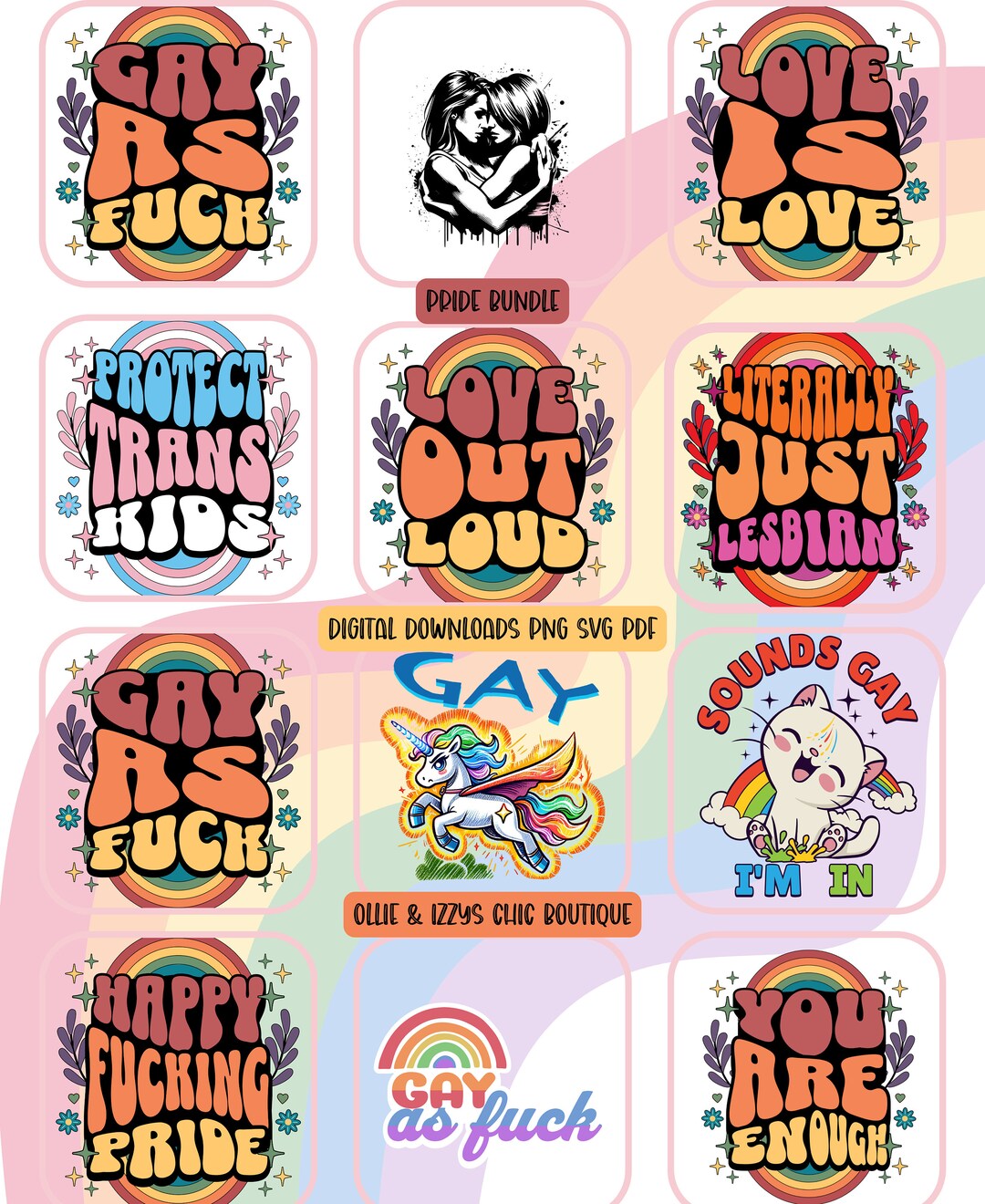 13 LGBTQ SVG Bundle, LGBT Svg, Pride Svg, Gay Pride Svg, Lgbt Quotes ...