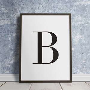 Printable Letter B Initial Print, Minimalist Alphabet Poster, Digital ...