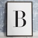 Printable Letter B Initial Print, Minimalist Alphabet Poster, Digital ...