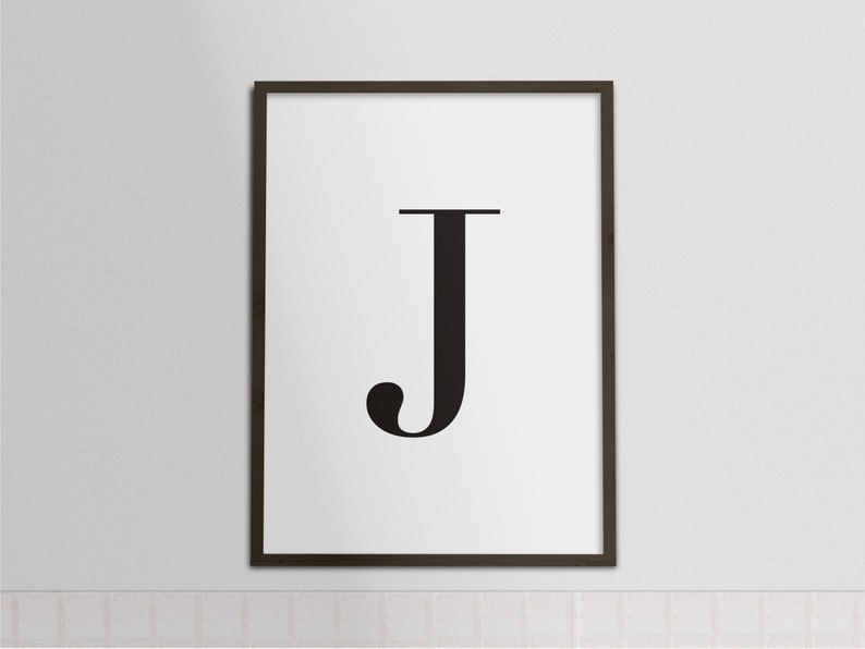 Printable Letter J Initial Print, Minimalist Alphabet Poster, Digital ...