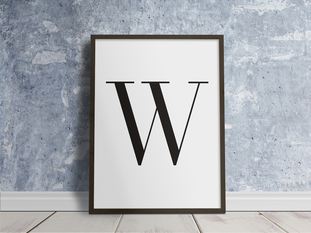 Printable Letter W Initial Print, Minimalist Alphabet Poster, Digital ...