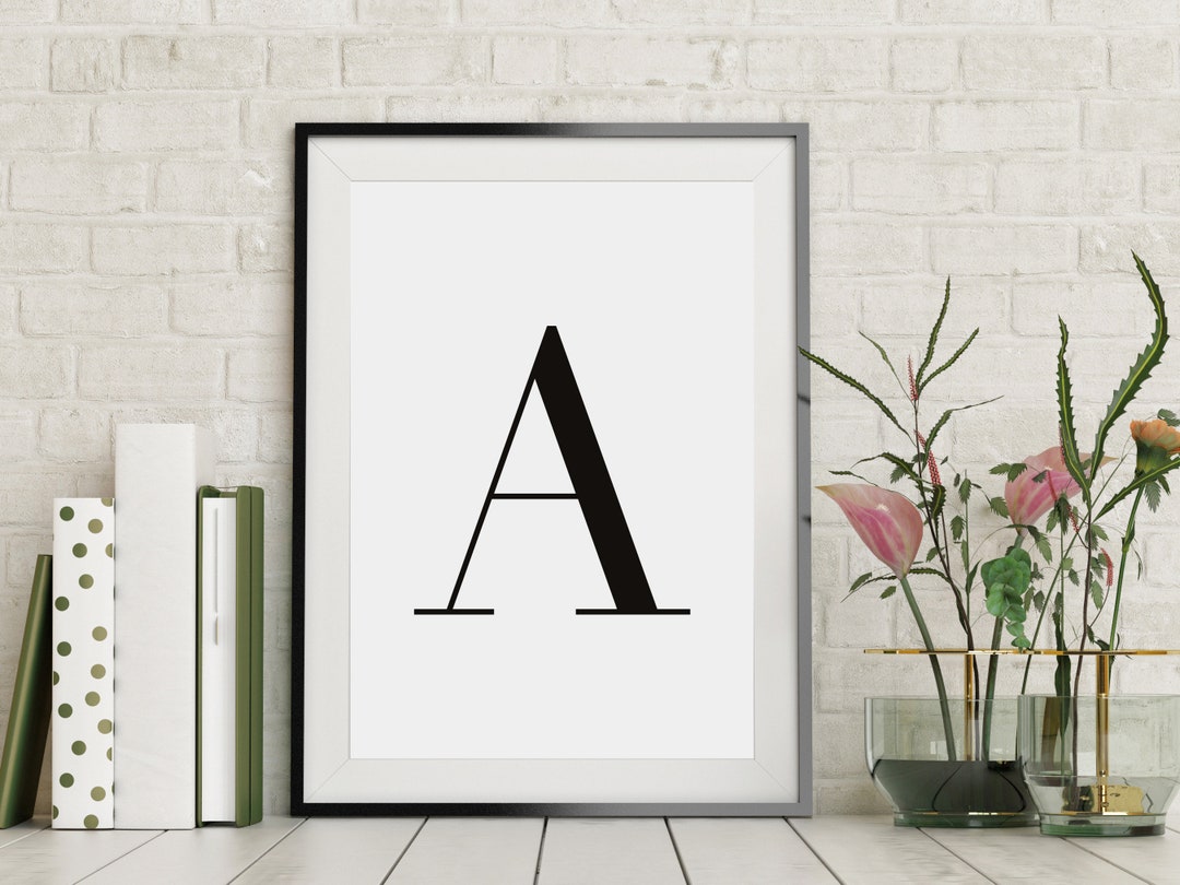 Printable Letter Wall Art Poster, Alphabet Typography Print, Initial ...