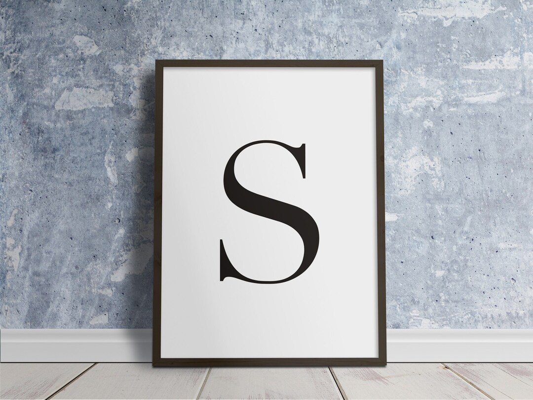 Printable Letter S Initial Print, Minimalist Alphabet Poster, Digital ...