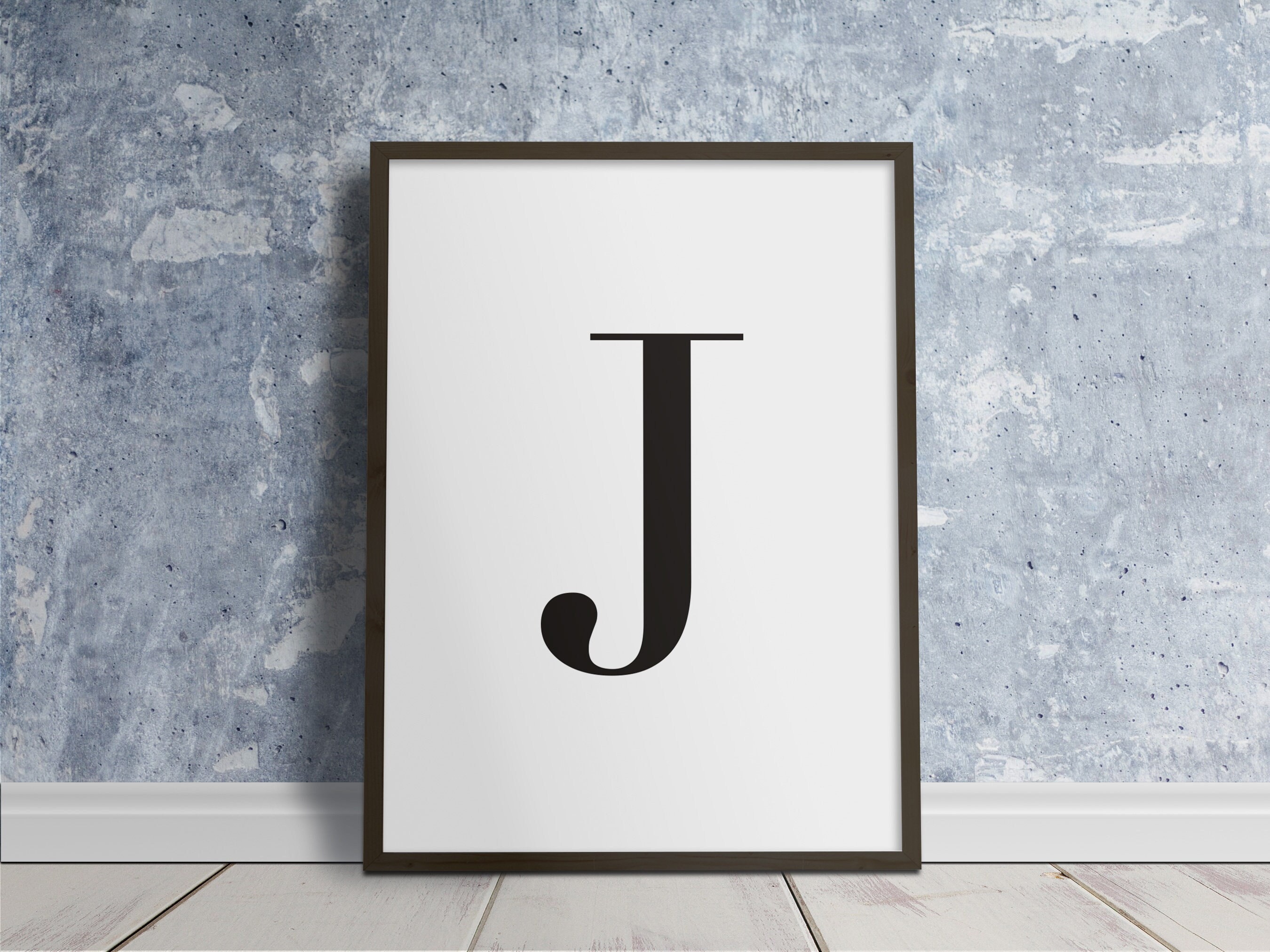 Printable Letter J Initial Print, Minimalist Alphabet Poster, Digital ...