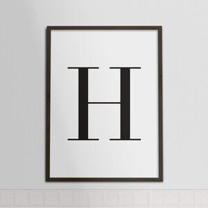 Printable Letter H Initial Print, Minimalist Alphabet Poster, Digital ...