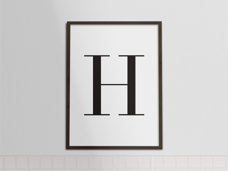 Printable Letter H Initial Print Minimalist Alphabet Poster - Etsy