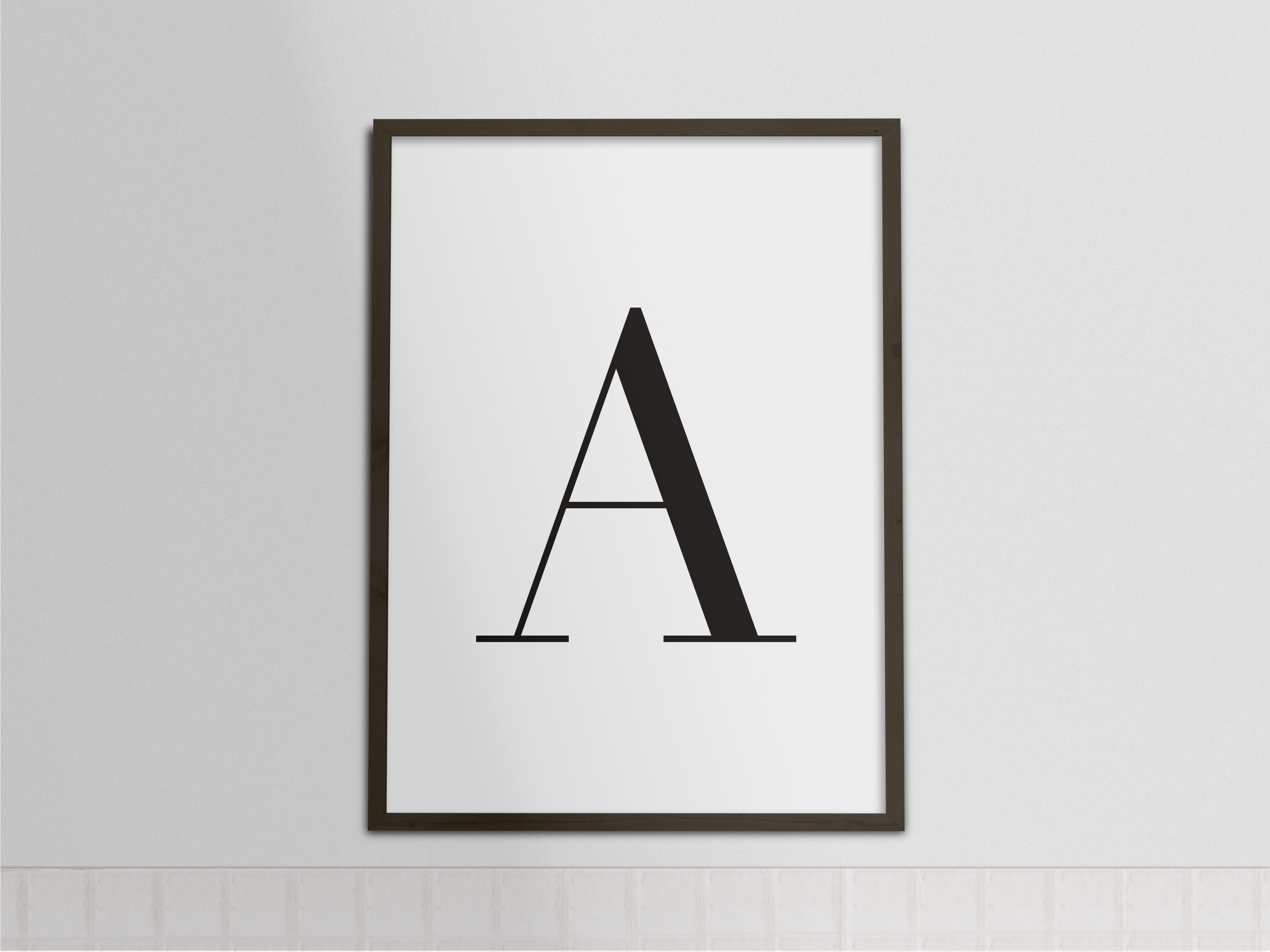 Letra imprimible A Impresión inicial, cartel de alfabeto minimalista ...