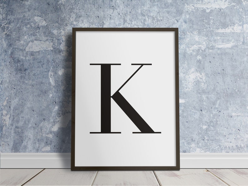 Printable Letter K Initial Print, Minimalist Alphabet Poster, Digital ...
