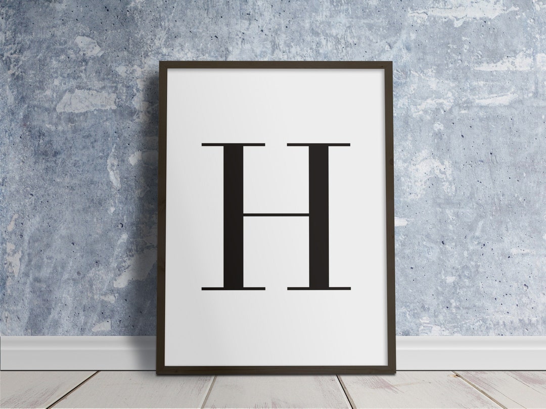 Printable Letter H Initial Print, Minimalist Alphabet Poster, Digital ...