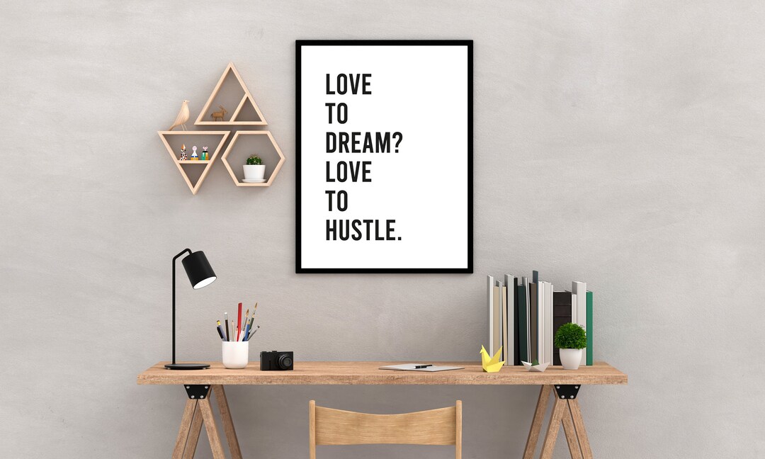 Printable Home Office Decor, Inspirational Quote Wall Art Print, Work ...