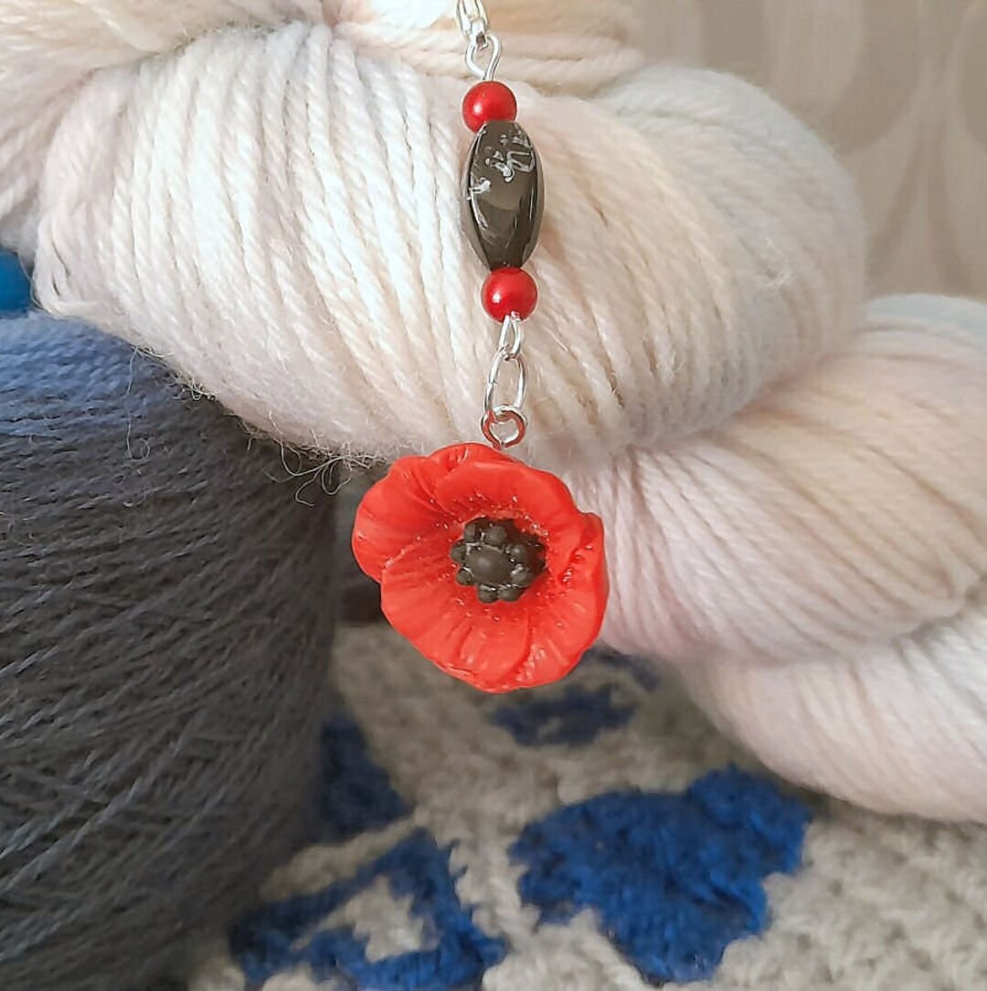 Remembrance Poppy Stitch Markers / Progress Keepers - Etsy